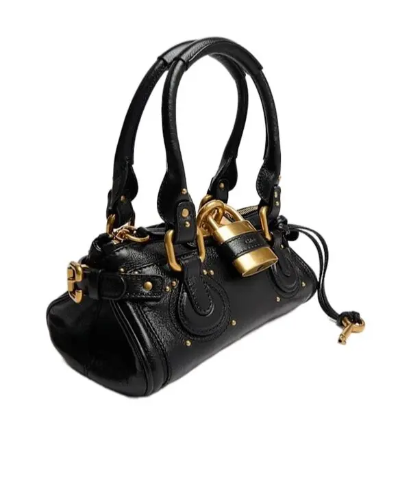 Chloé Paddington Grain Leather Shoulder Bag - Black