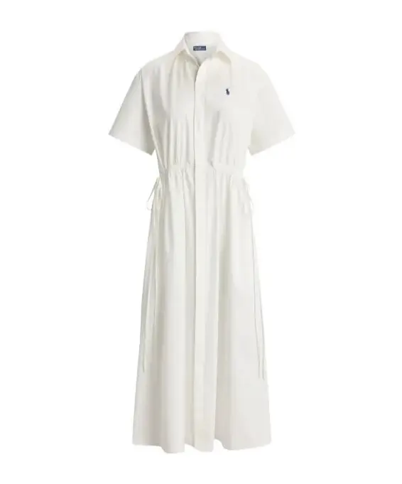 Polo Ralph Lauren Drawstring Midi Dress - White