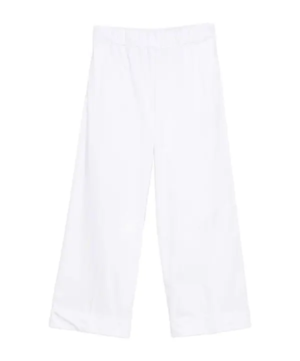 D.exterior Elastic Waist Wide Leg Cropped Pants