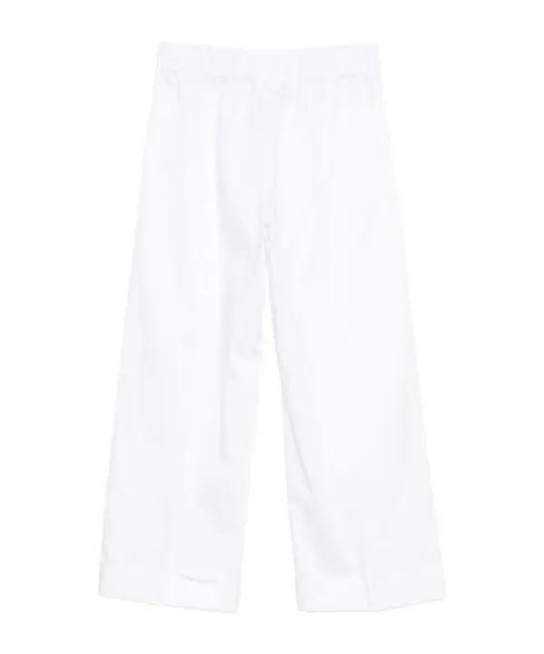 D.exterior Elastic Waist Wide Leg Cropped Pants