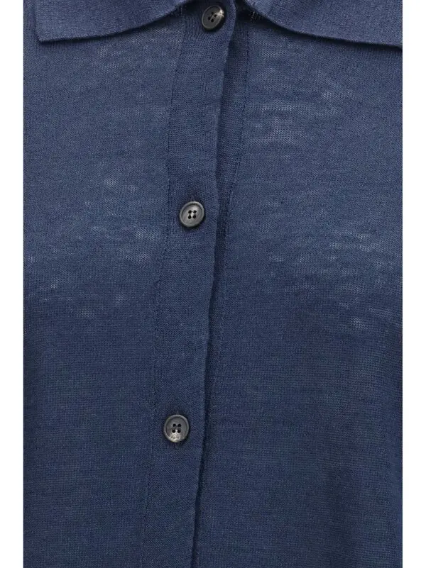Max Mara Collared Buttoned Cardigan - Blue