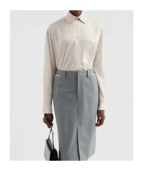 JIL SANDER Long Sleeve Buttoned Shirt - Shell Powder