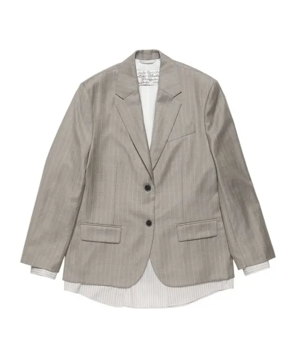 Acne Studios Pinstripe-pattern Layered Blazer - Warm Gray