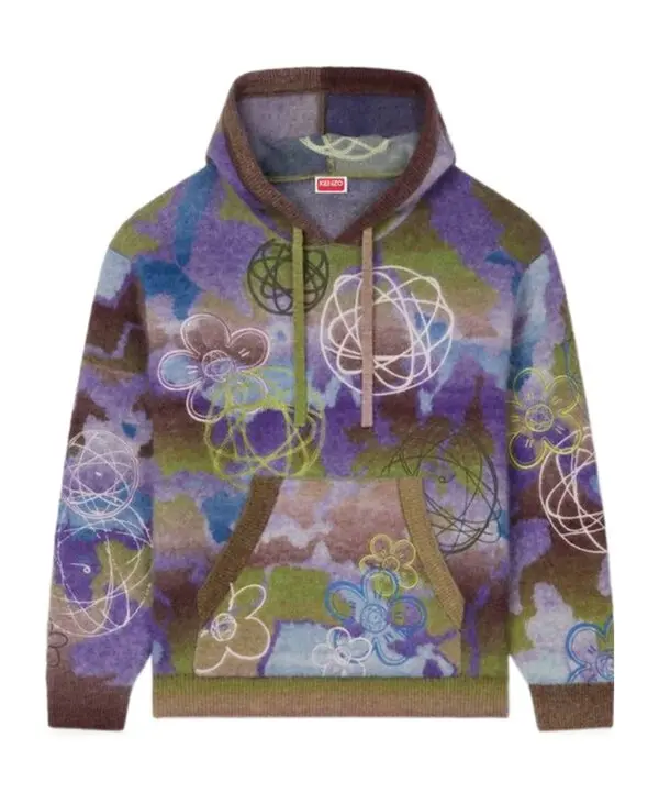 Kenzo X Futura 2000 Mixed Wool Knitted Hoodie - Multicolor
