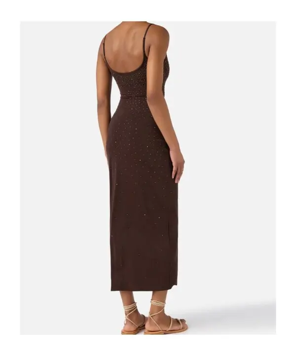 MC2 SAINT BARTH Evy Rhinestone Midi Dress - Red