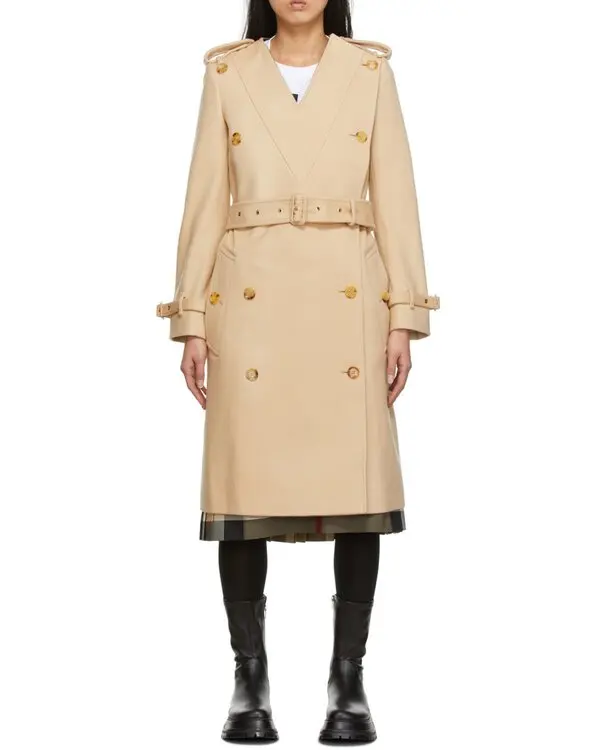 Burberry Double-breasted Trench Coat - Light Brown