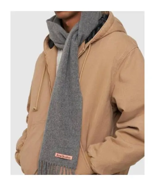 Acne Studios Fringed Scarf - Grey