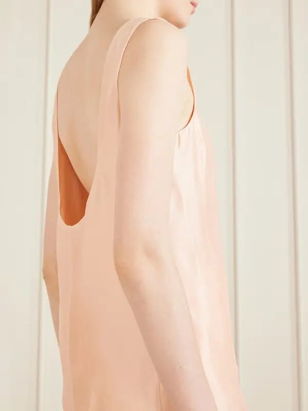 Khaite Parker Satin-twill Tank - Peach