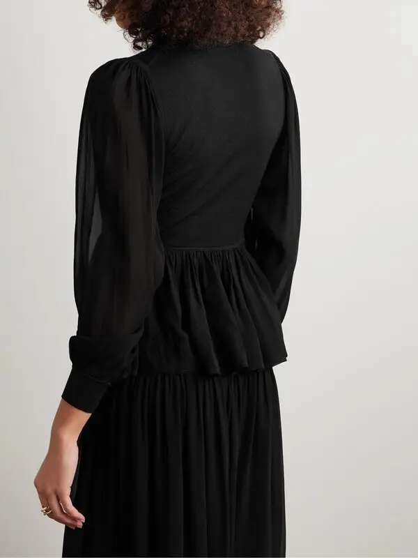 Ulla Johnson Turtleneck Sweater With Chiffon Sleeves