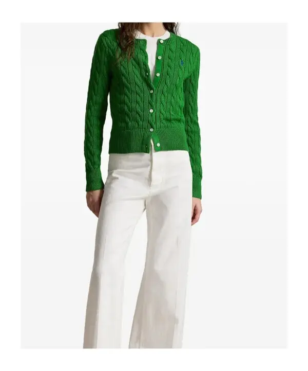 Polo Ralph Lauren Cable Knit Buttoned Cardigan - Green