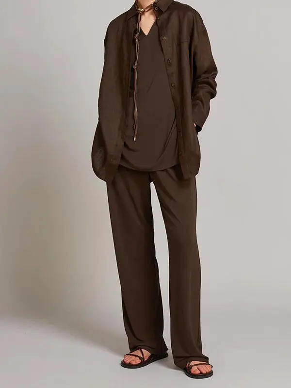 Max Mara Short Sleeve V-neck Polo Shirt With Side Slits