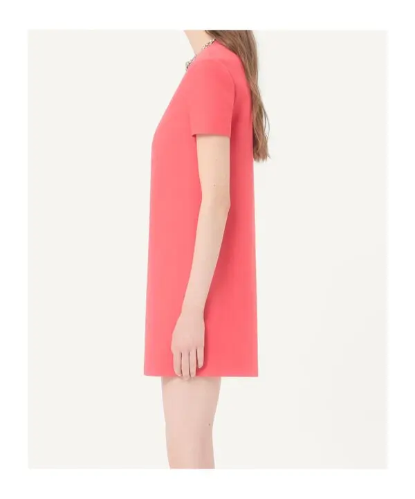 Valentino Garavani Embellished Crepe Couture Short Dress - Coral/silver