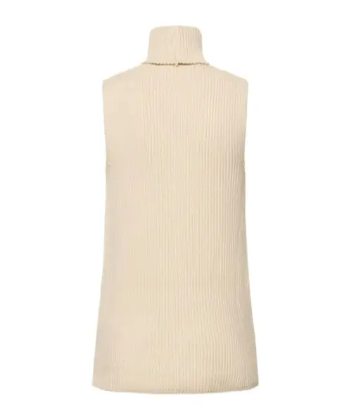 JIL SANDER Rib Knitted Vest With Detachable Collar