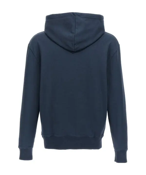 Maison Kitsuné Bold Fox Head Patch Drawstring Hoodie - Blue
