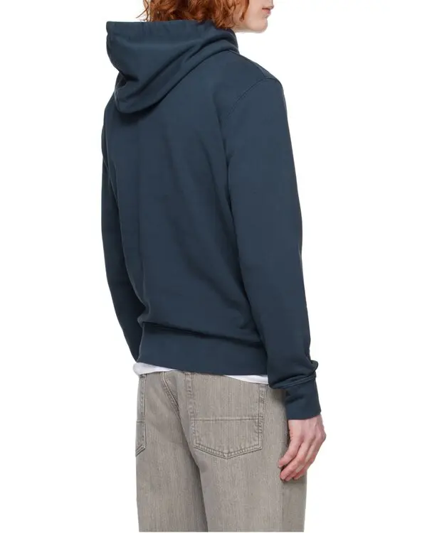Maison Kitsuné Bold Fox Head Patch Drawstring Hoodie - Blue