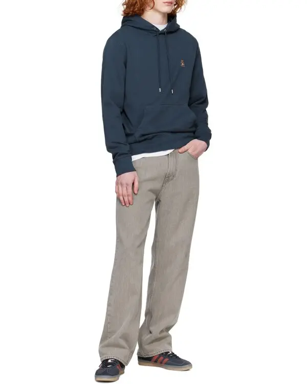 Maison Kitsuné Bold Fox Head Patch Drawstring Hoodie - Blue