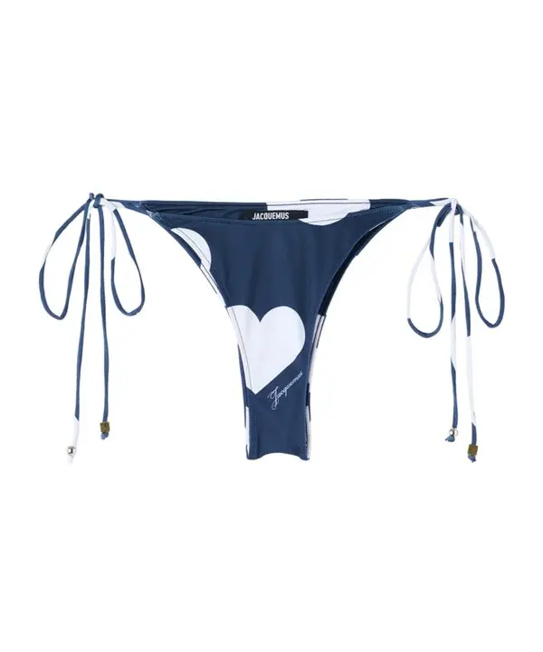 Jacquemus Triangle Bikini Bottoms With Heart Print - Blue
