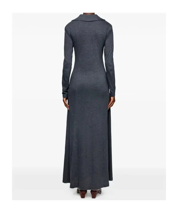 GANNI Tie-front Jersey Maxi Dress - Phantom Black