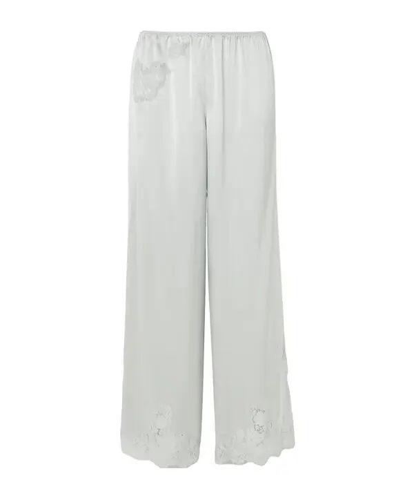 DÔEN Lavon Lace-trimmed Wide-leg Pants - White
