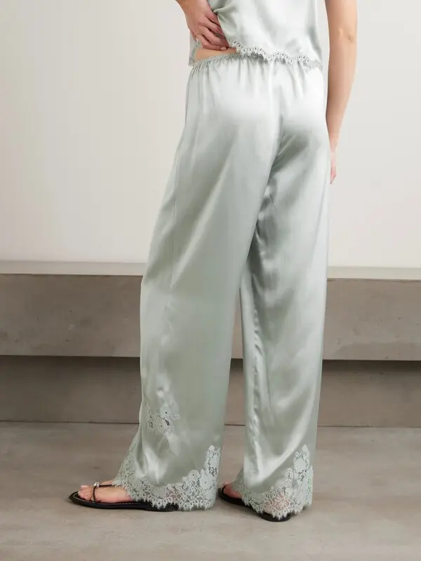 DÔEN Lavon Lace-trimmed Wide-leg Pants - White