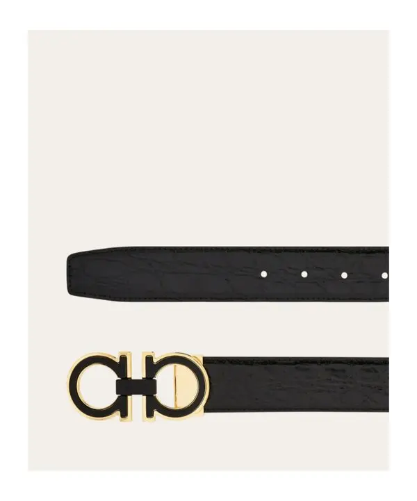FERRAGAMO Gancini Adjustable Belt - Black
