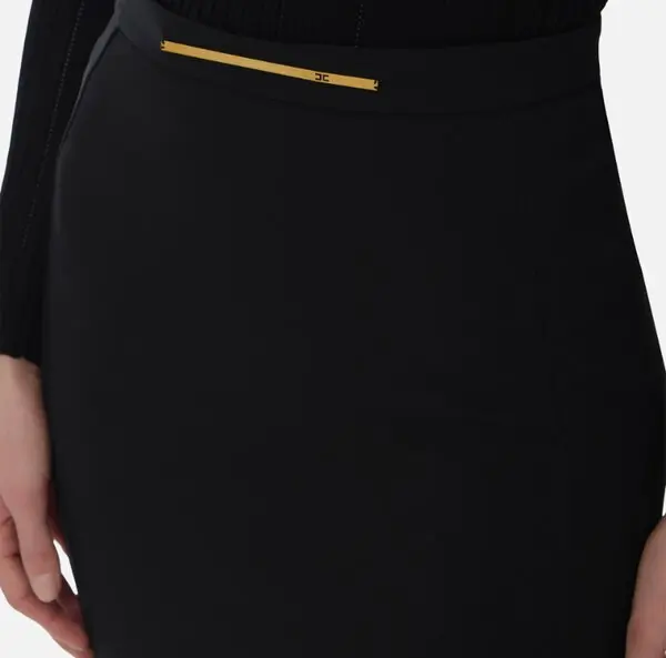 Elisabetta Franchi Pencil Skirt With Golden Metal Accessory