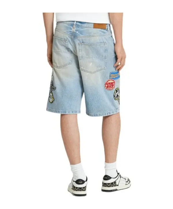 Amiri Patchwork Distressed Denim Shorts