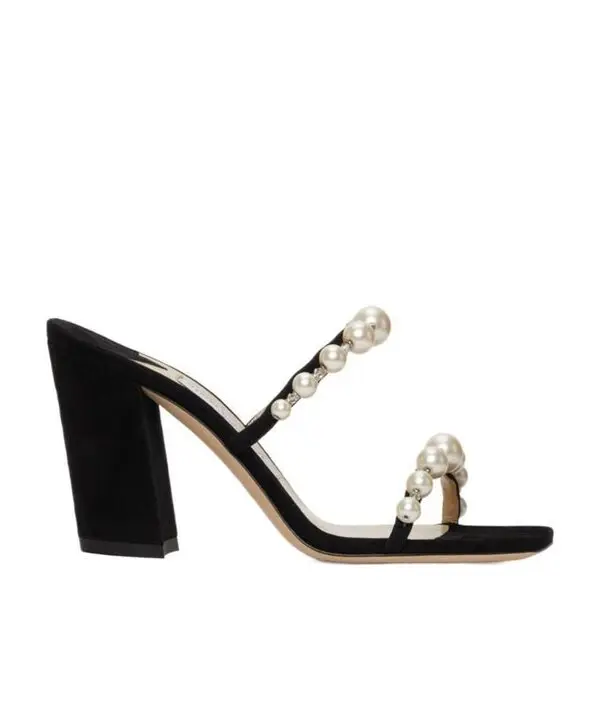 JIMMY CHOO Amara 85mm Embellished Pearl Sandals