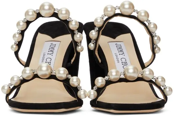 JIMMY CHOO Amara 85mm Embellished Pearl Sandals