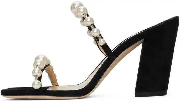 JIMMY CHOO Amara 85mm Embellished Pearl Sandals