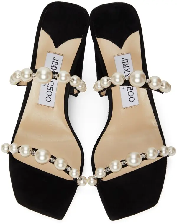 JIMMY CHOO Amara 85mm Embellished Pearl Sandals