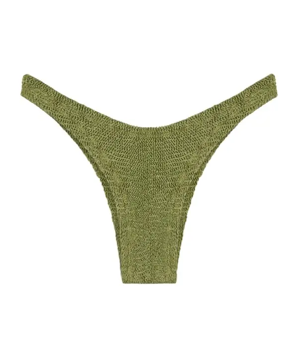 REINA OLGA Ginny Textured Bikini Briefs - Green