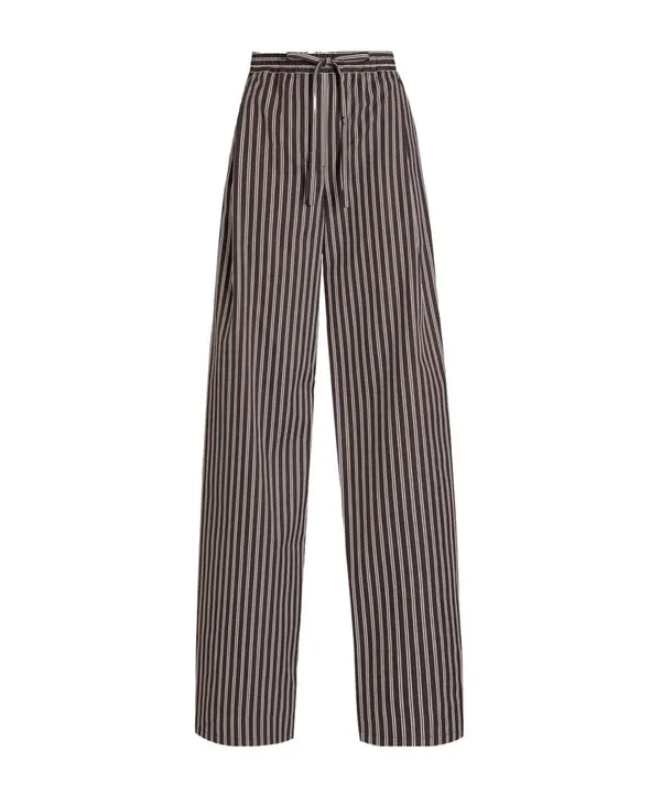 Dolce & Gabbana Striped Wide-leg Trousers - Black