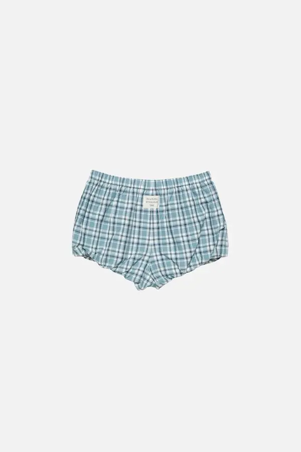 Acne Studios Plaid Bubble Shorts - Blue/white