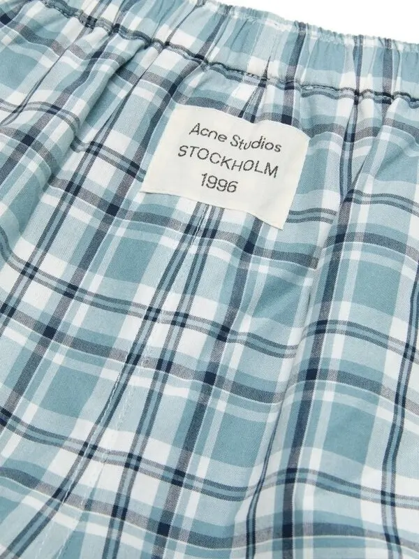 Acne Studios Plaid Bubble Shorts - Blue/white