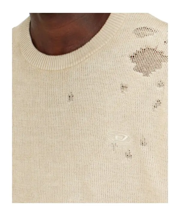 DIESEL® Distressed Knit Sweater - Light Brown