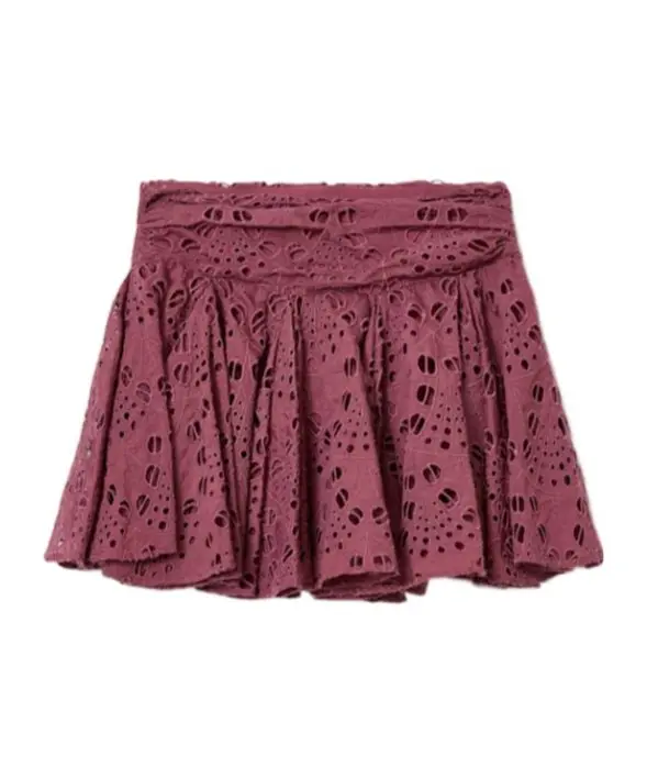 ALLSAINTS Dotty Broderie-anglaise Flared Mini Skirt - Raspberry Pink