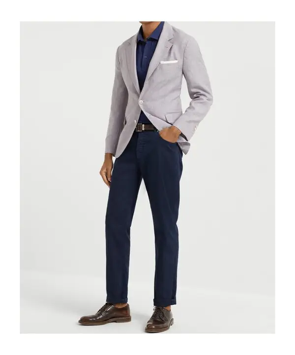 Brunello Cucinelli Long Sleeve Blazer - Gray