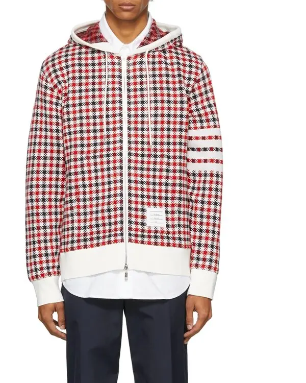 Thom Browne 4-bar Checkered Hoodie - Multi-color