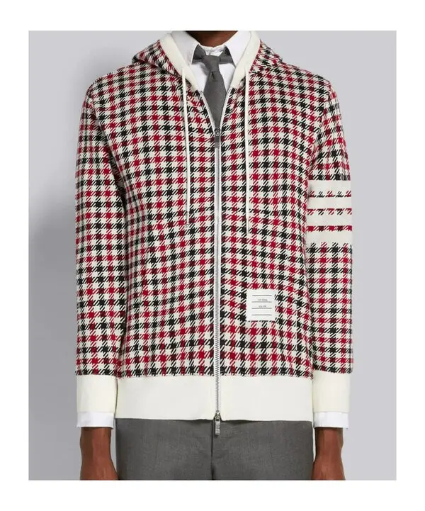 Thom Browne 4-bar Checkered Hoodie - Multi-color