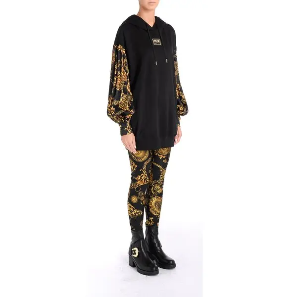 Versace Logo Print Balloon Sleeve Hoodie