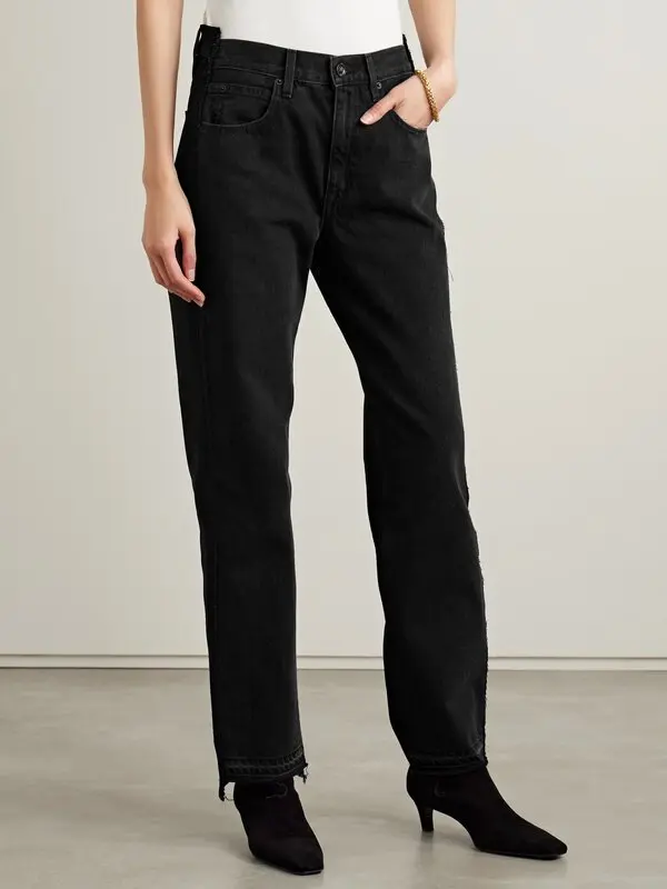 SLVRLAKE London Paneled Straight-leg Jeans - Black