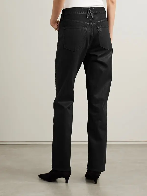 SLVRLAKE London Paneled Straight-leg Jeans - Black