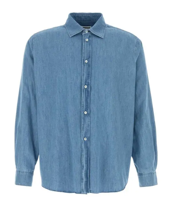 JIL SANDER Treated Denim Shirt - Blue