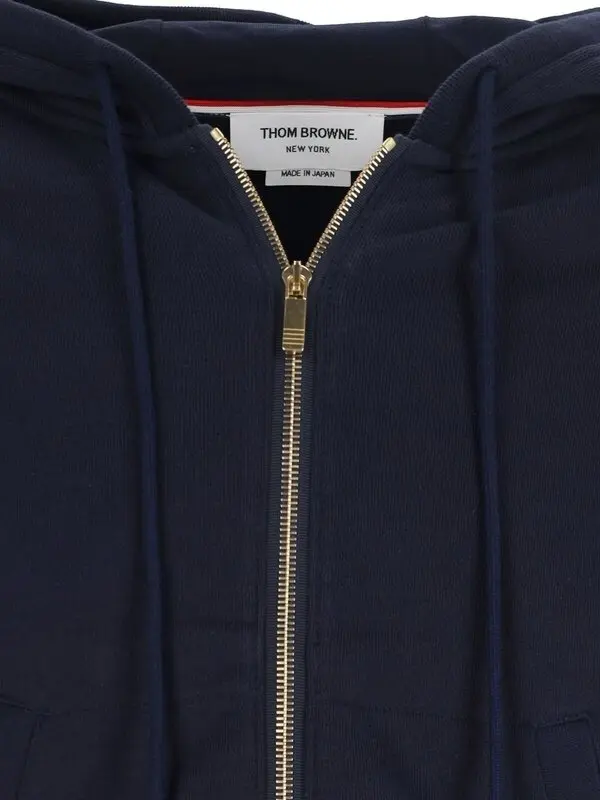 Thom Browne Engineered 4-bar Zip-up Hoodie - Black