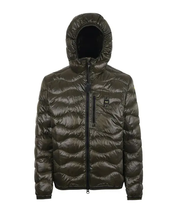 BLAUER. Hooded Puffer Jacket With Zipper Closure - Black
