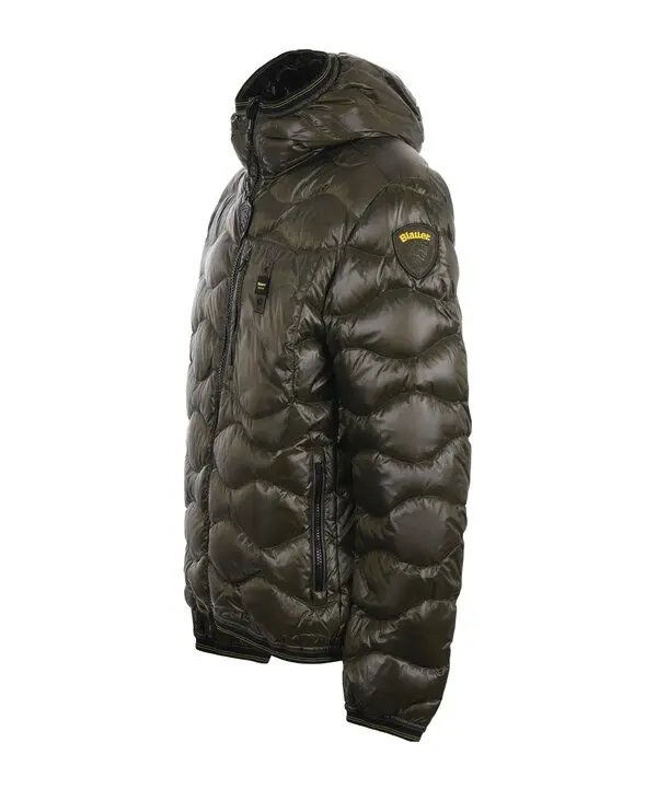 BLAUER. Hooded Puffer Jacket With Zipper Closure - Black