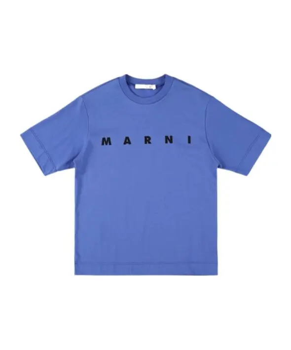 Marni Printed Cotton Jersey T-shirt - Blue