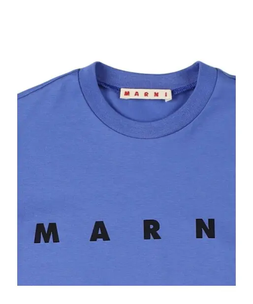 Marni Printed Cotton Jersey T-shirt - Blue