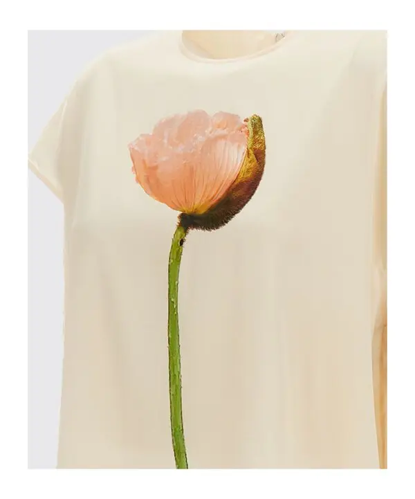 Simone Rocha Floral Print Round Neck Top